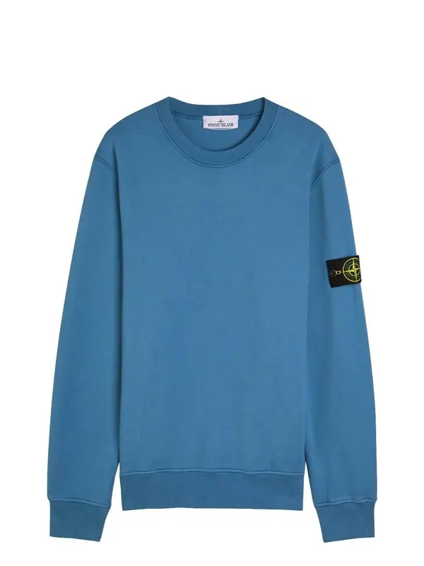 Stone Island Logo Cotton Sweatshirt - Blue