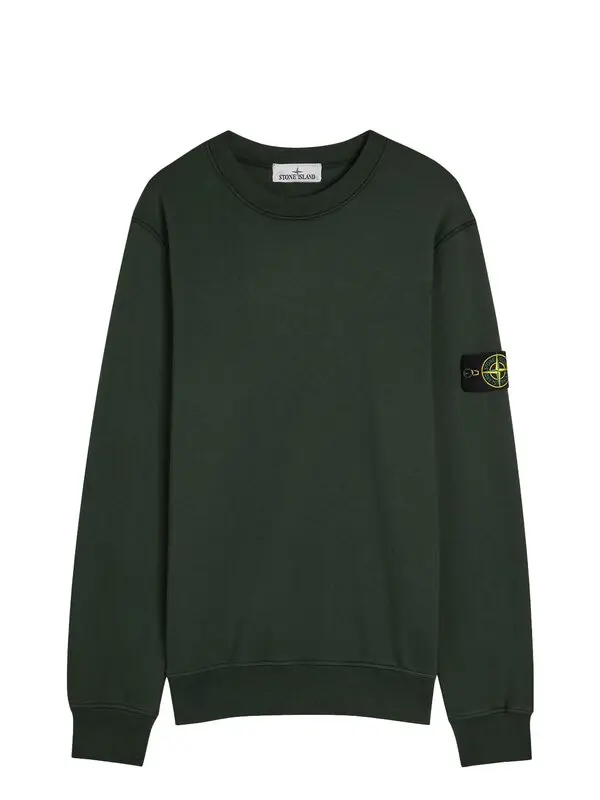 Stone Island Logo Cotton Sweatshirt - Green
