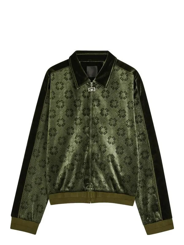 Givenchy Monogram-jacquard Velvet Jacket - Green