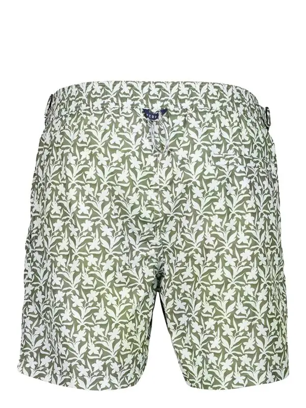 Fedeli Floral-print Swim Shorts - Green
