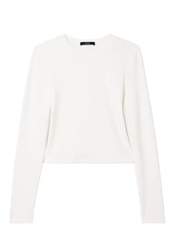 THE PARK Heather Stretch-tencel Lyocell T-shirt - Ivory