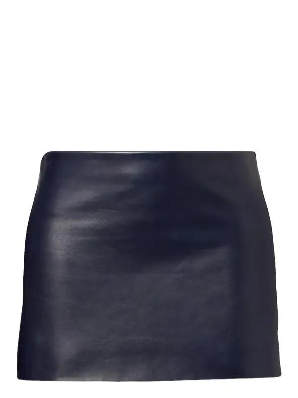 Khaite Jett Leather Mini Skirt - Blue
