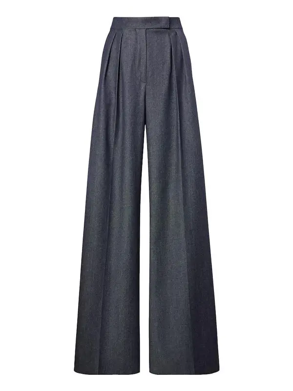 Max Mara Baden Pleated Wide-leg Pants - Blue
