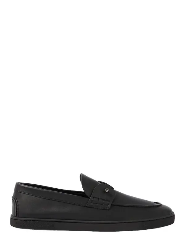 CHRISTIAN LOUBOUTIN Chambeliboat Leather Slip-on Loafers - Black