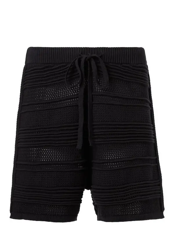 Commas Name Cotton-blend Crochet Bermuda Shorts - Black