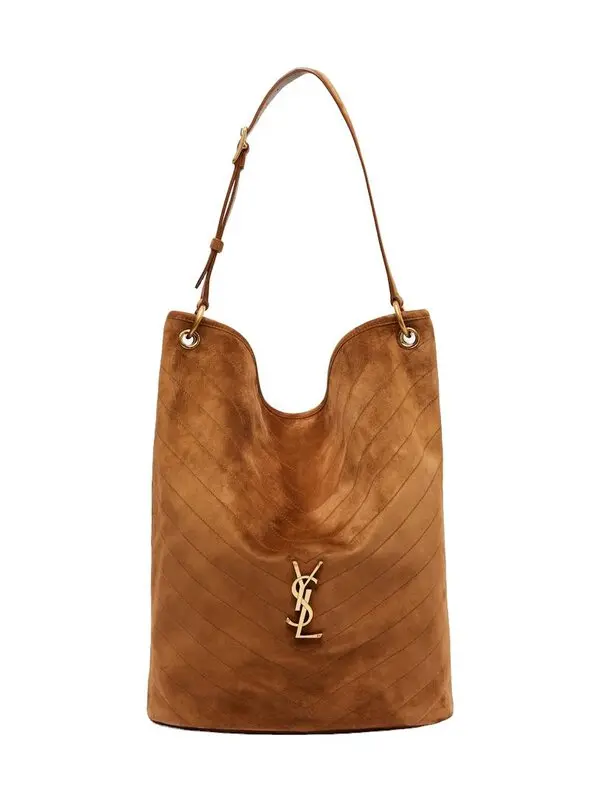 Saint Laurent Niki Cassandre Suede Bucket Bag - Brown