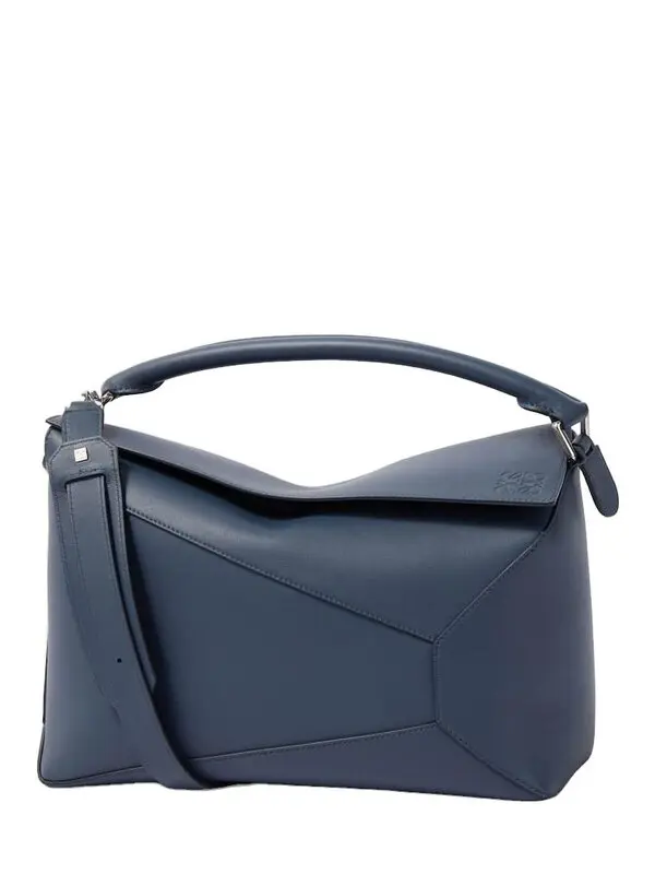 Loewe Puzzle Edge Large Leather Shoulder Bag - Blue
