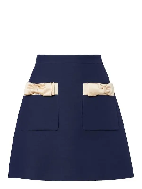 Valentino Garavani Crepe Couture Bow-detail Miniskirt - Blue