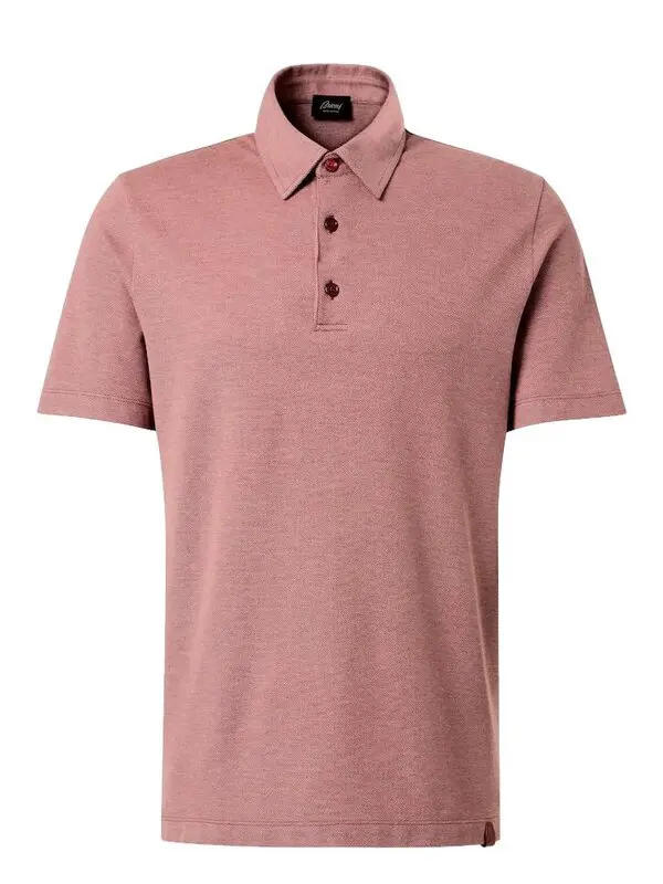 Brioni Cotton Piqué Polo Shirt - Pink