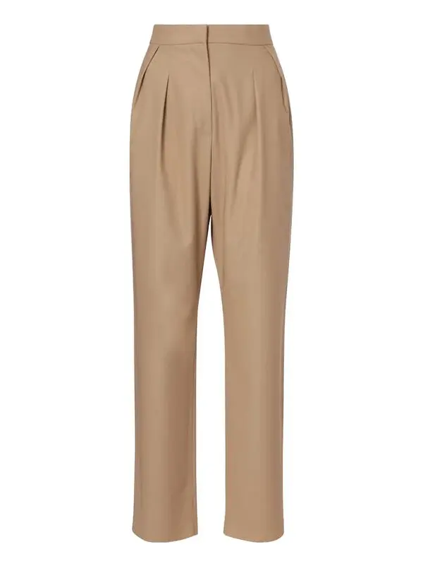 Max Mara Dede Pleated Cotton Pants - Beige