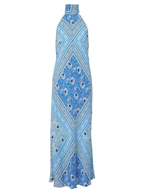 Rixo Maura Printed Maxi Dress - Blue