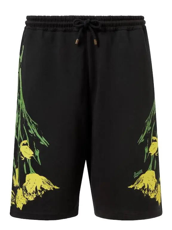 Loewe Floral Cotton Shorts - Black