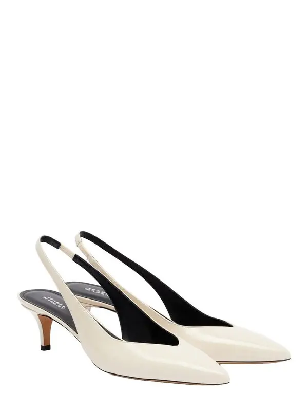 Isabel Marant Padim 50 Patent Leather Slingback Pumps - White