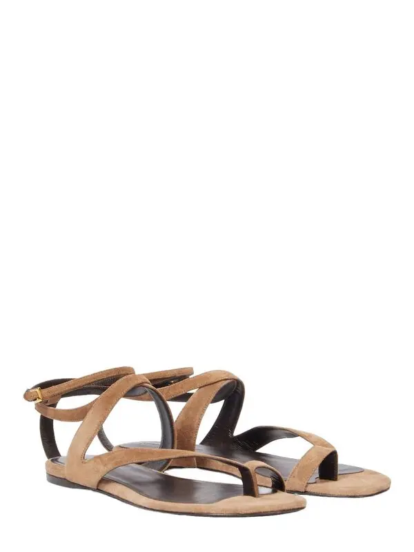 Khaite Aimee Suede Sandals - Brown