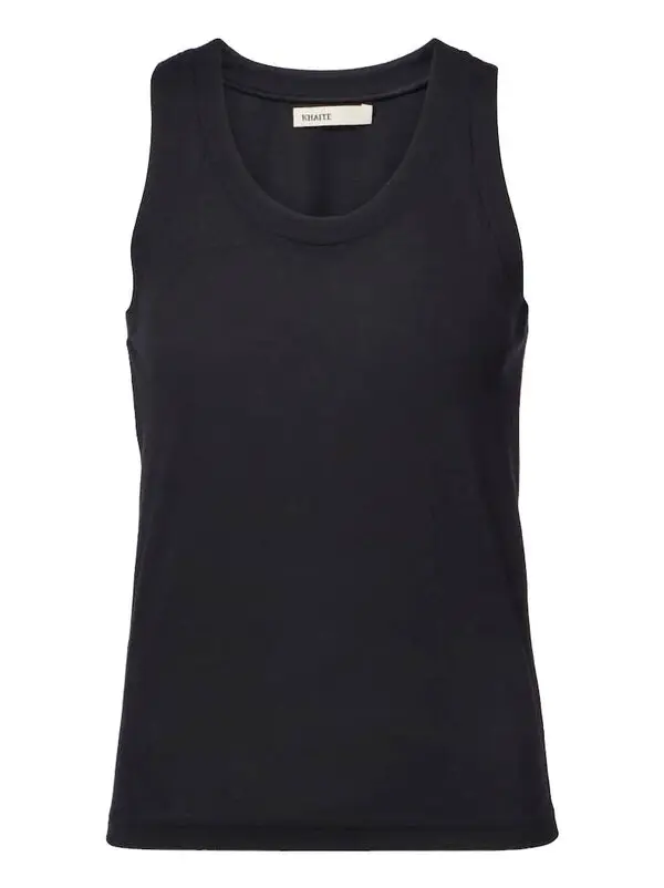 Khaite Cotton-blend Jersey Tank Top - Black