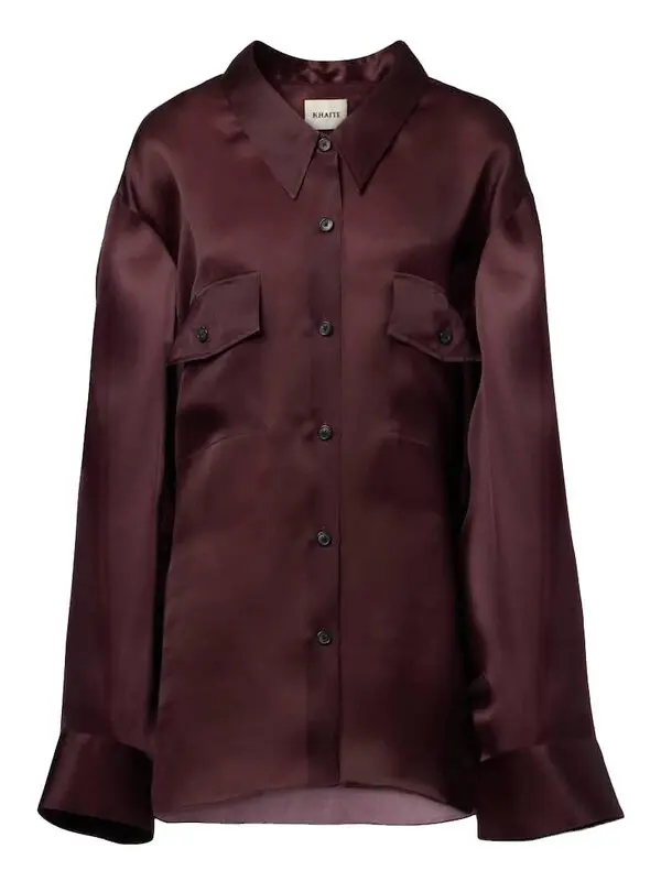 Khaite Matteo Silk Shirt - Burgundy