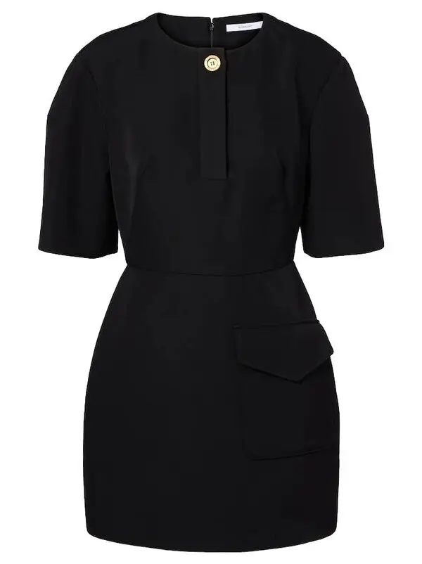 Givenchy Wool Grain De Poudre Mini Dress - Black