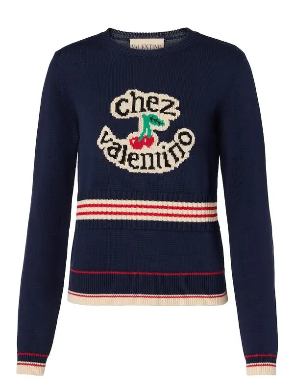 Valentino Garavani Chez Cotton Sweater - Blue