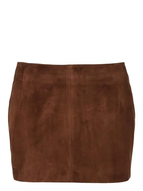 Nour Hammour Avery Suede Miniskirt - Brown