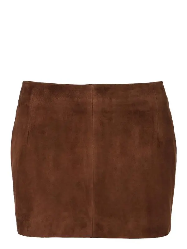 Nour Hammour Avery Suede Miniskirt - Brown