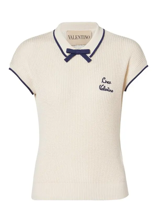Valentino Garavani Chez Cotton-blend Top - White