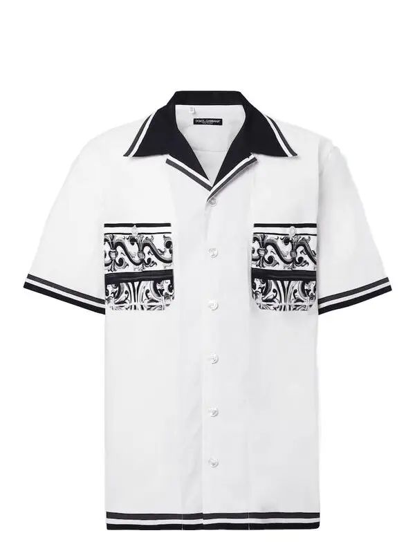 Dolce & Gabbana Majolica Printed Cotton Shirt - White