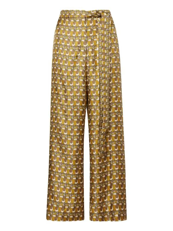 Max Mara Printed Silk Wide-leg Pants - Multicoloured
