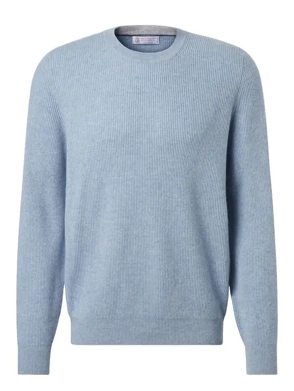Brunello Cucinelli Cashmere Crewneck Sweater - Blue