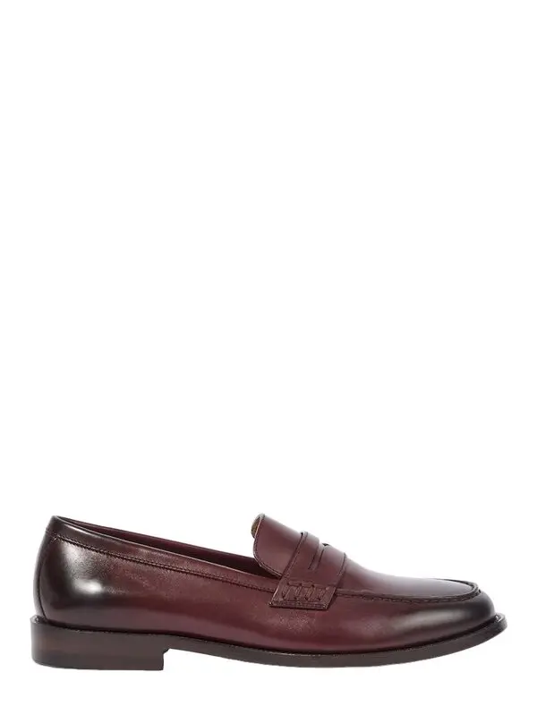Manolo Blahnik Perry Leather Loafers - Brown