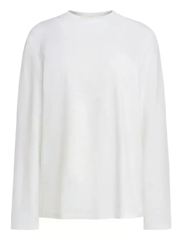 12 STOREEZ Long-sleeve Cotton T-shirt - White