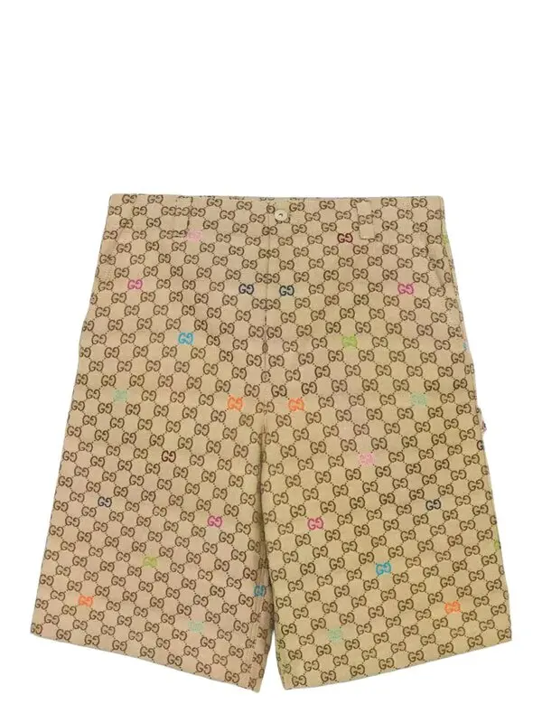 Gucci Monogram Logo Shorts - Neutrals