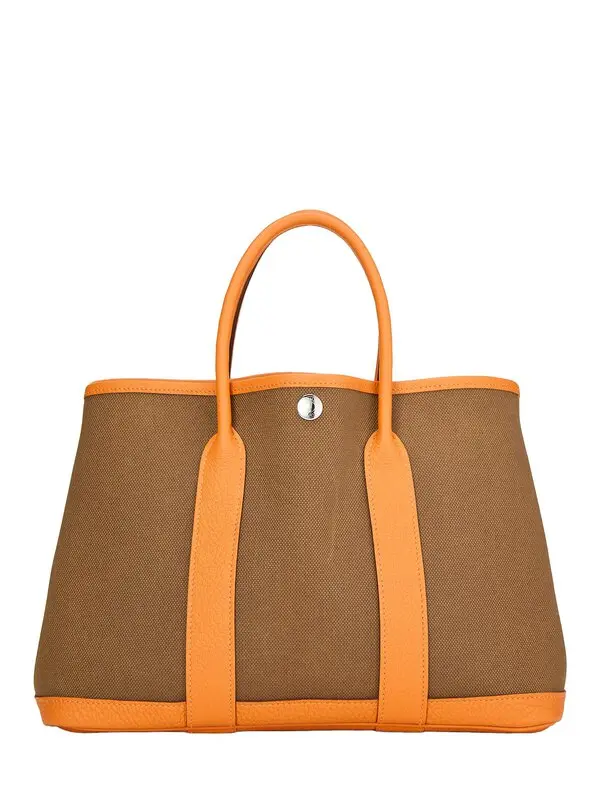 Hermès Toile Garden Party 30cm Tote - Brown