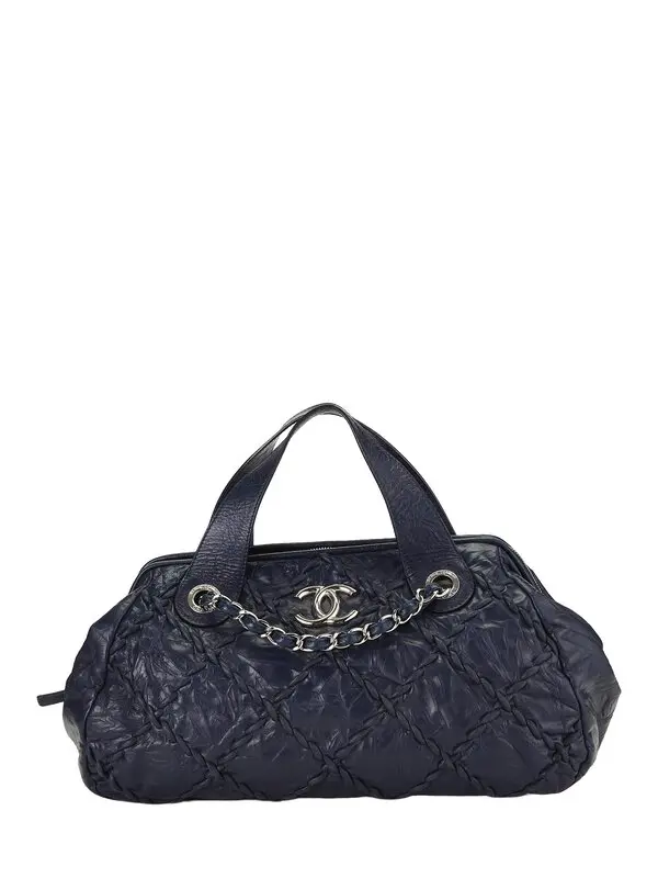 Chanel Calfskin Ultra Stitch Bowler - Navy