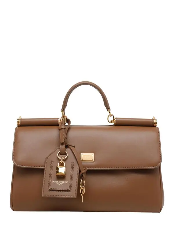 Dolce & Gabbana Top Handle Bag With Chain Strap - Brown