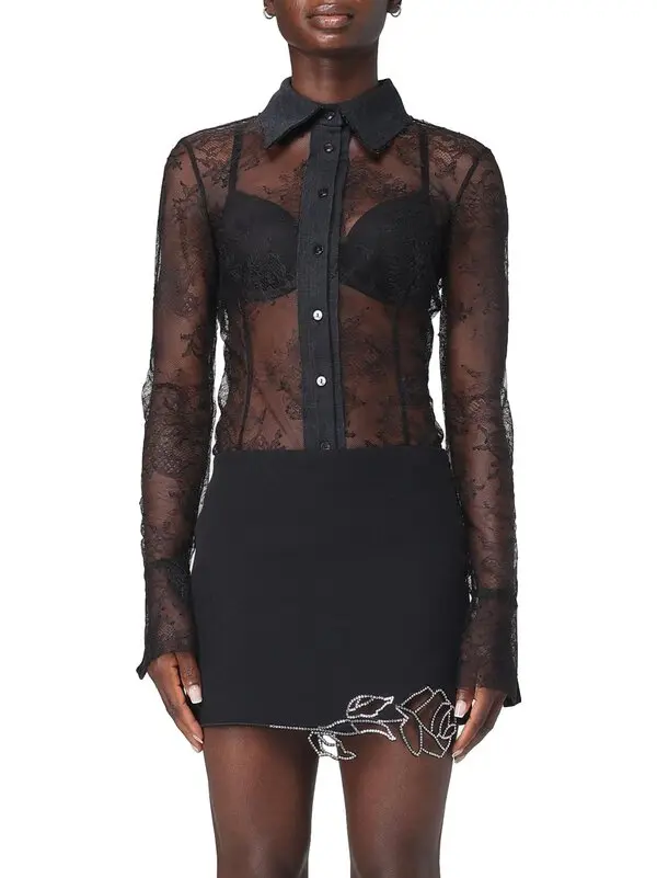 Blumarine Feather Trim Cardigan - Black