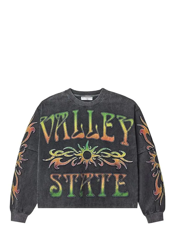 VALE FOREVER Printed Long-sleeve Top - Black