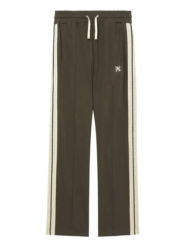 Palm Angels Monogram Piquet Track Pants /off White - Brown