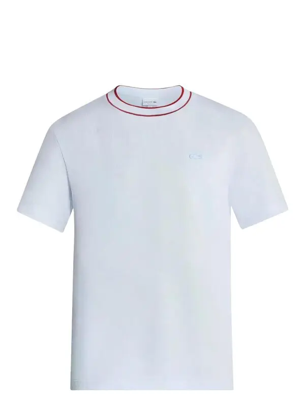 Lacoste Stripe-collar Cotton Piqué T-shirt - Blue