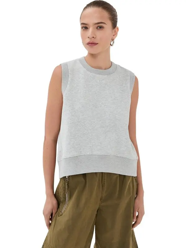 Co Sleeveless Jersey Top - Heathered Grey