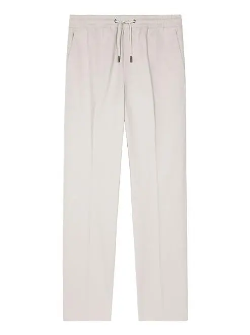 The Kooples Elasticated-waist Cotton Trousers - Light Grey