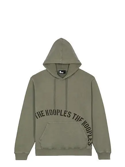 The Kooples Logo-print Cotton Hoody - Kaki