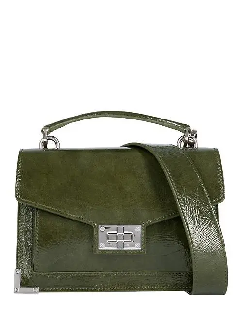 The Kooples Emily Small Suede Shoulder Bag - Olive