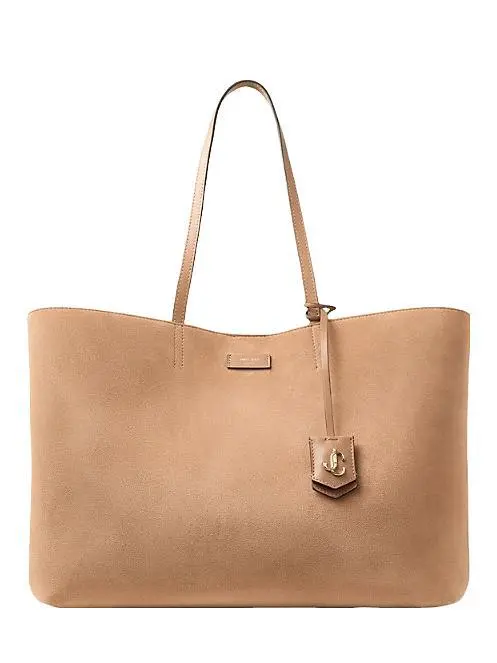 JIMMY CHOO Suede East-west Tote Bag - Toffee/light Gold