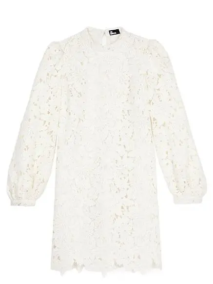 The Kooples Floral Lace Mini Dress - Ecru