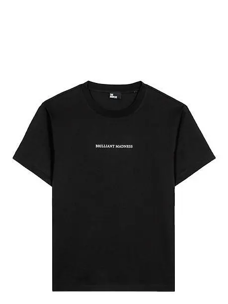 The Kooples Slogan-print Lace-trim Cotton T-shirt - Black