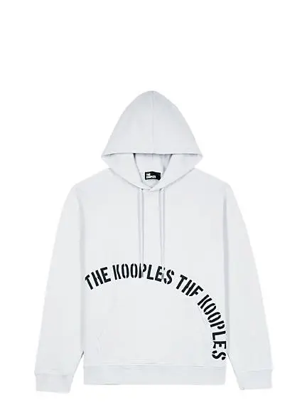The Kooples Logo-print Cotton Hoody - Light Grey