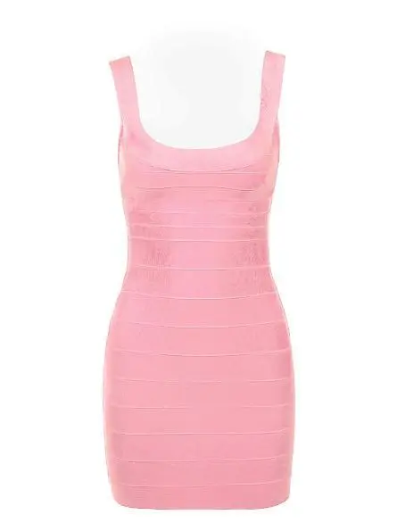 House Of Cb Halter-neck Bandage Mini Dress - Pink Icing