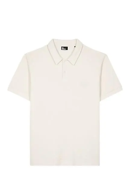 The Kooples Logo-embroidered Short-sleeve Cotton Polo - Ecru