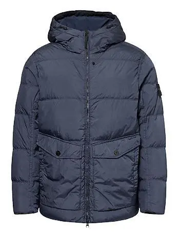 Stone Island Garment Dyed Crinkle Reps Padded Shell Parka Jacket - Navy Blue