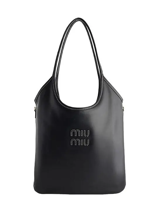 Miu Miu Ivy Soft Leather Shoulder Bag - Nero